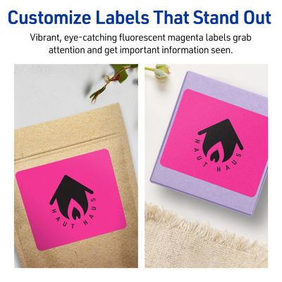 Avery Printable Rectangle Labels, Neon Magenta, 4" x 3", 320ct ...