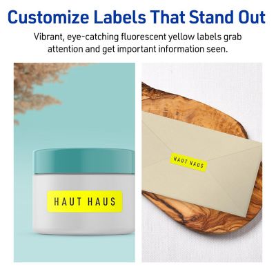 Avery Printable Rectangle Labels, Neon Yellow, 0.5" x 1.75", 4,800ct ...