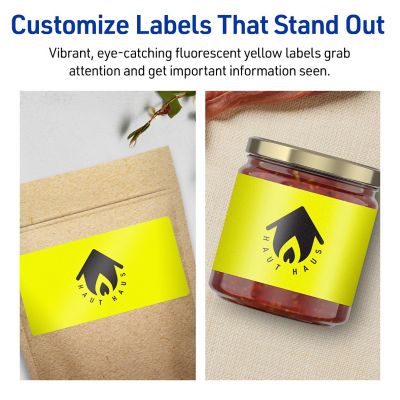 Avery Printable Rectangle Labels, Neon Yellow, 2" x 5", 320ct ...