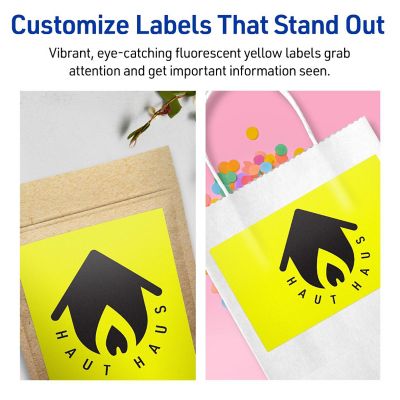 Avery Printable Rectangle Labels, Neon Yellow, 5.5" x 8.5", 160ct ...