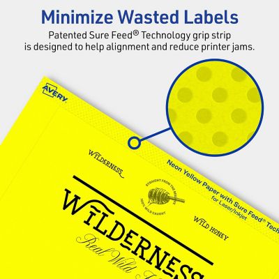 Avery Printable Rectangle Labels, Neon Yellow, 5" x 7", 160ct ...