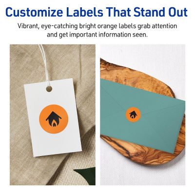 Avery Printable Round Labels, Bright Orange, 0.5" Diameter, 12,320ct ...