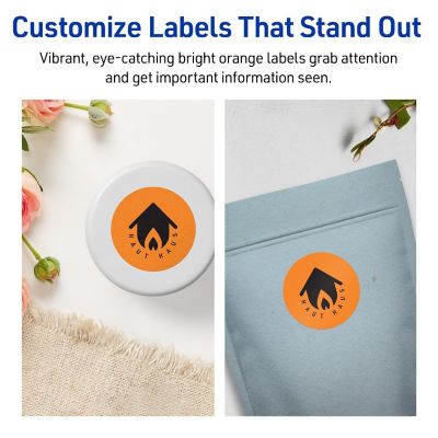 Avery Printable Round Labels, Bright Orange, 2" Diameter, 960ct ...