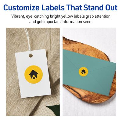 Avery Printable Round Labels, Bright Yellow, 1" Diameter, 3,840ct ...