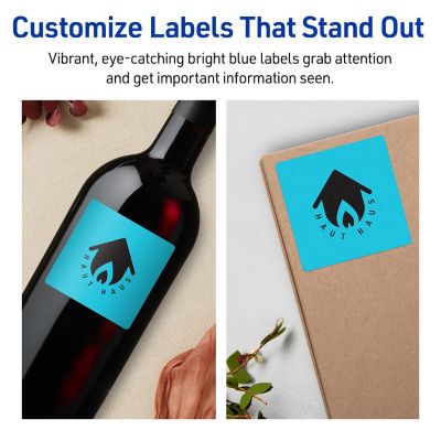 Avery Printable Square Labels, Bright Blue, 3" x 3", 480ct | Oriental ...