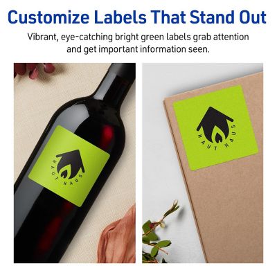 Avery Printable Square Labels, Bright Green, 3" x 3", 480ct | Oriental ...