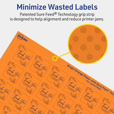 Avery Printable Square Labels, Bright Orange, 1" x 1", 3,840ct ...