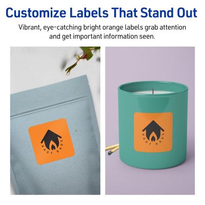 Avery Printable Square Labels, Bright Orange, 2" x 2", 960ct | Oriental ...