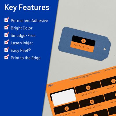 Avery Rectangle Labels, Bright Orange, 1-1/4" x 2-3/8", 1,440ct ...