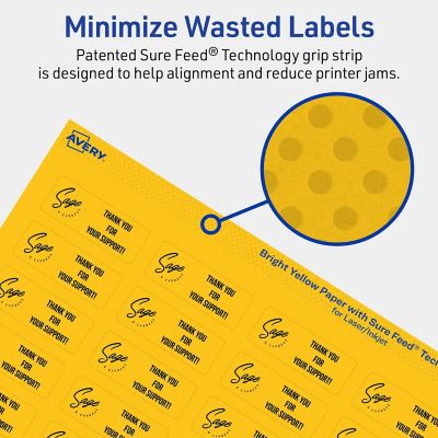 Avery Rectangle Labels, Bright Yellow, 2/3" x 1-3/4", 3,520ct ...
