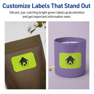 Avery Rectangle Scalloped Labels, Bright Green, 2" x 3", 640ct ...
