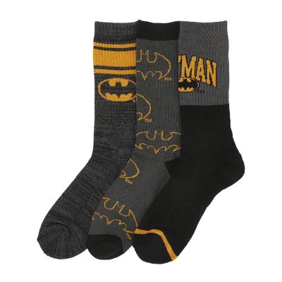 Batman Logo Play Mens Athletic Crew Socks 3 Pack | Oriental Trading