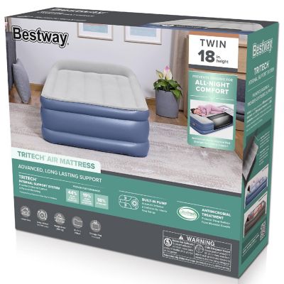 Bestway: Tritech 18" Twin Air Mattress With Built-In Ac Pump & Antimicrobial Coating | Oriental ...