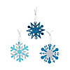 Blue Magic Color Scratch Snowflake Christmas Ornaments - 24 Pc.