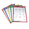C-Line Reusable Dry Erase Pockets, Primary Colors, 9" x 12", 5 Per Pack ...