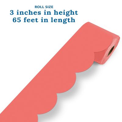 Carson Dellosa 65 Feet of Salmon Pink Bulletin Board Border, Scalloped ...