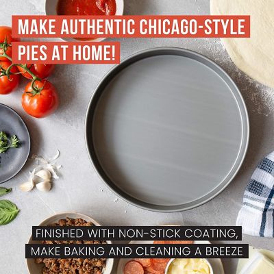 Chef Pomodoro Deep Dish Pizza Pan, Chicago Style (12-Inch)