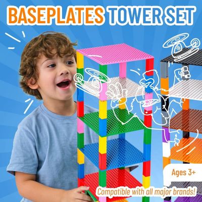Classic Stackable Baseplates, Building Bricks For Towers, Rainbow ...