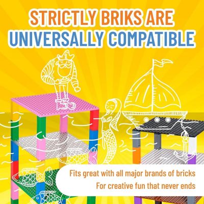 Classic Stackable Baseplates, Building Bricks For Towers, Rainbow ...
