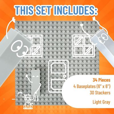 Classic Stackable Baseplates, Building Bricks For Towers, Shelves ...