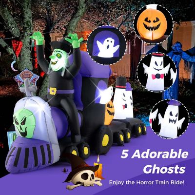Costway 8.2 ft Long Halloween Inflatable Train LED Lighted Train w ...