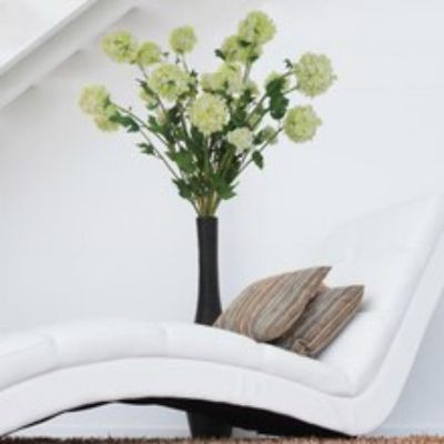 Cream Green Snowball Branch Spray | Oriental Trading