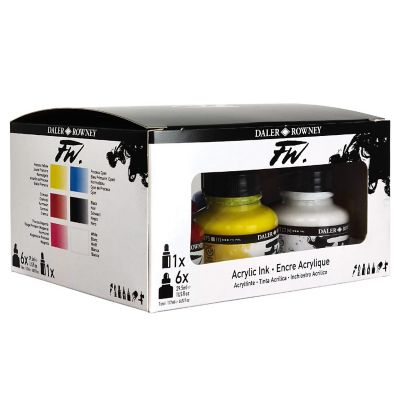 Daler-Rowney FW Acrylic Ink Set 6/Pkg-Primary | Oriental Trading
