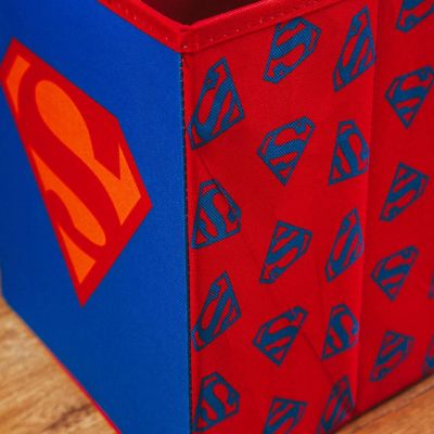 DC Comics Superman Logo Storage Bin Cube Organizer 11 Inches | Oriental ...