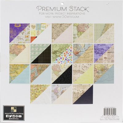 DCWV Double-Sided Cardstock Stack 12"X12" 36/Pkg-World Maps W/Foil ...