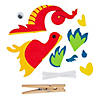 Dragon Chomper Clothespin Craft Kit - Makes 12