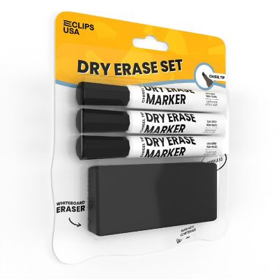 E-Clips USA Dry Erase Marker Set - Low Odor, Non-Toxic, Set Of 3 ...
