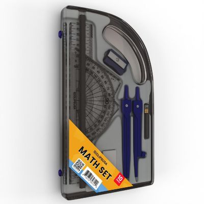 E-Clips USA Geometry Math Set - Includes Protractor, Compass, Ruler ...