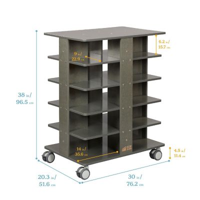 ECR4Kids 20-Compartment Mobile Storage Tower, 5x4, Grey Wash | Oriental ...