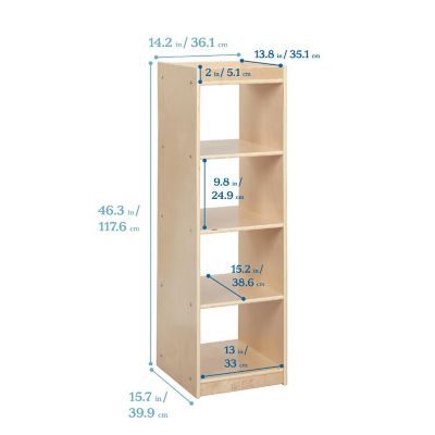 ECR4Kids 4-Cube Vertical Storage Cabinet, Natural | Oriental Trading