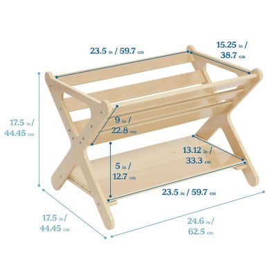 ECR4Kids Book Caddy with Shelf, Natural | Oriental Trading