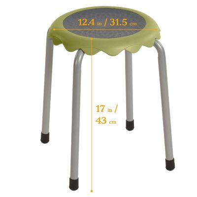 ECR4Kids Daisy Stackable Stool Set, Fern Green, 8-Piece