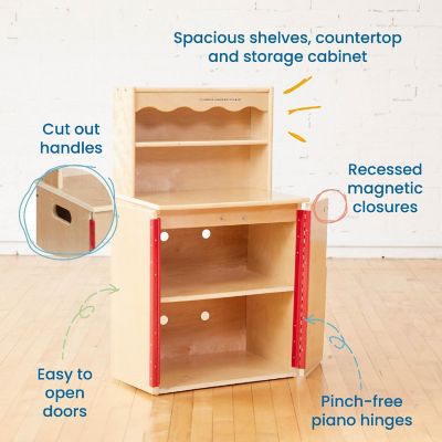 ECR4Kids Play Kitchen Storage Cupboard, Natural | Oriental Trading