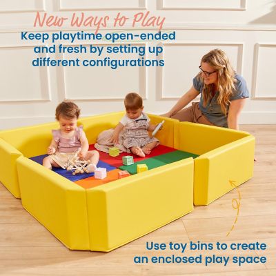 ECR4Kids SoftZone Play Patch Activity Mat and Toy Bins, Assorted, 6 ...