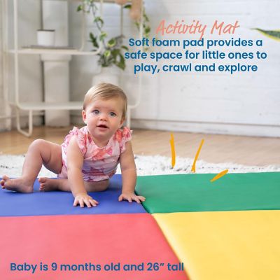 ECR4Kids SoftZone Quad Fold-N-Go Activity Mat, Assorted | Oriental Trading
