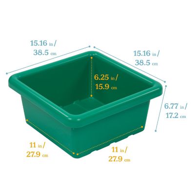 ECR4Kids Square Bin with Lid, Green, 2-Pack | Oriental Trading