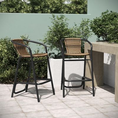 Emma + Oliver 2 Pack Medium Brown Barstool | Oriental Trading