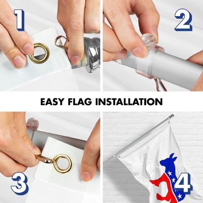 G128 3x5ft Combo Flagpole Democratic Party Printed 150D Polyester Brass ...