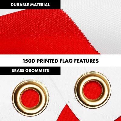 G128 3x5ft Combo Flagpole Malta Printed 150D Polyester Brass Grommets ...