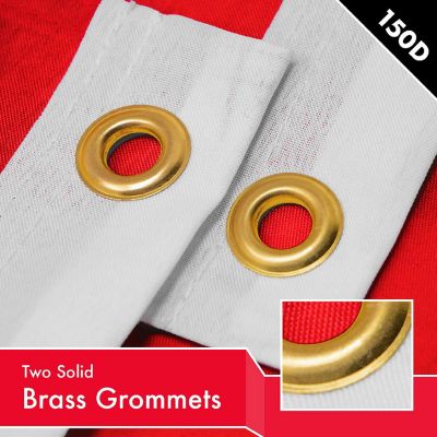 G128 4x6ft 2PK Solid Red Printed 150D Polyester Brass Grommets Flag ...