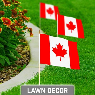 G128 8x12IN 24PK Canada Printed 150D Polyester Handheld Stick Flag ...