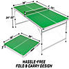 GoSports 6 x 3 ft Mid-Size Table Tennis Table Set with Adjustable Height - Green | Oriental Trading