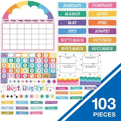 Happily Ever Elementary Retro Remix 107-Piece Calendar Bulletin Board ...