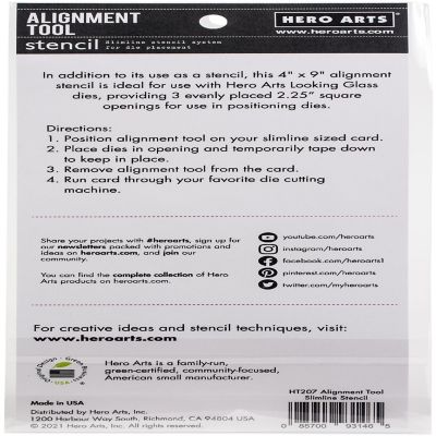 Hero Arts Alignment Tool Stencil-Slimline
