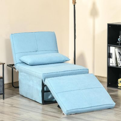 HOMCOM 4 in 1 Multi Function Folding Single Sofa Bed with Ottoman ...