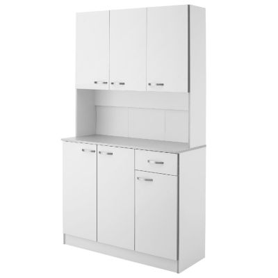 HOMCOM White 71" Kitchen Buffet Hutch Cupboard